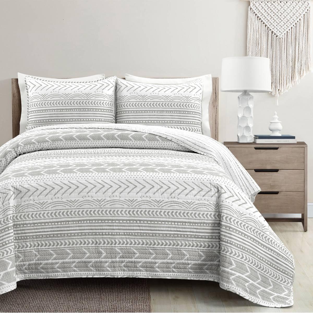 Click here for Hygge Geo Reversible Cotton Quilt Set prices