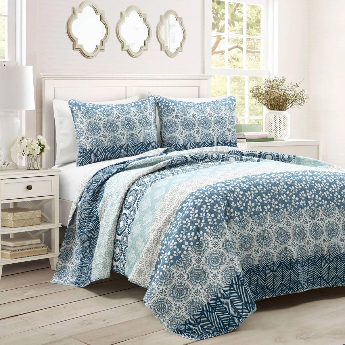 Click here for Bohemian Stripe Reversible Cotton Quilt Set prices
