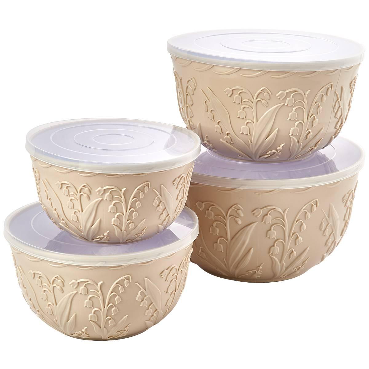 Click here for Homestead 4pc. Floral Embossed Bowl Set w/ Lids prices