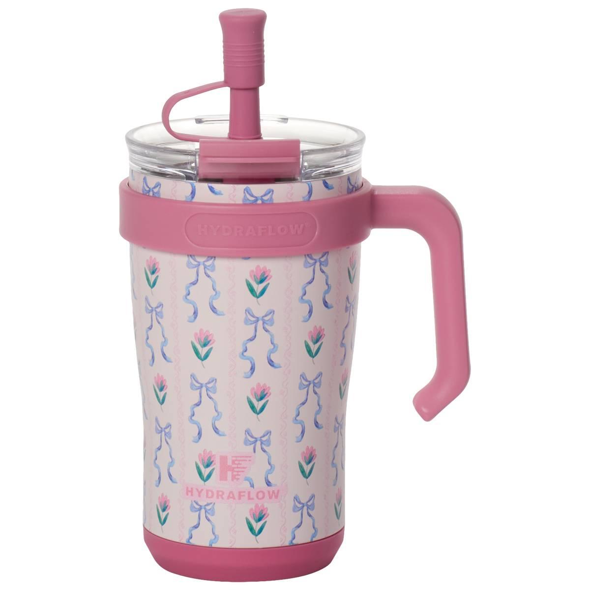 Click here for Hydroflow 16oz. Pink Bows Capri Insulated Tumbler... prices
