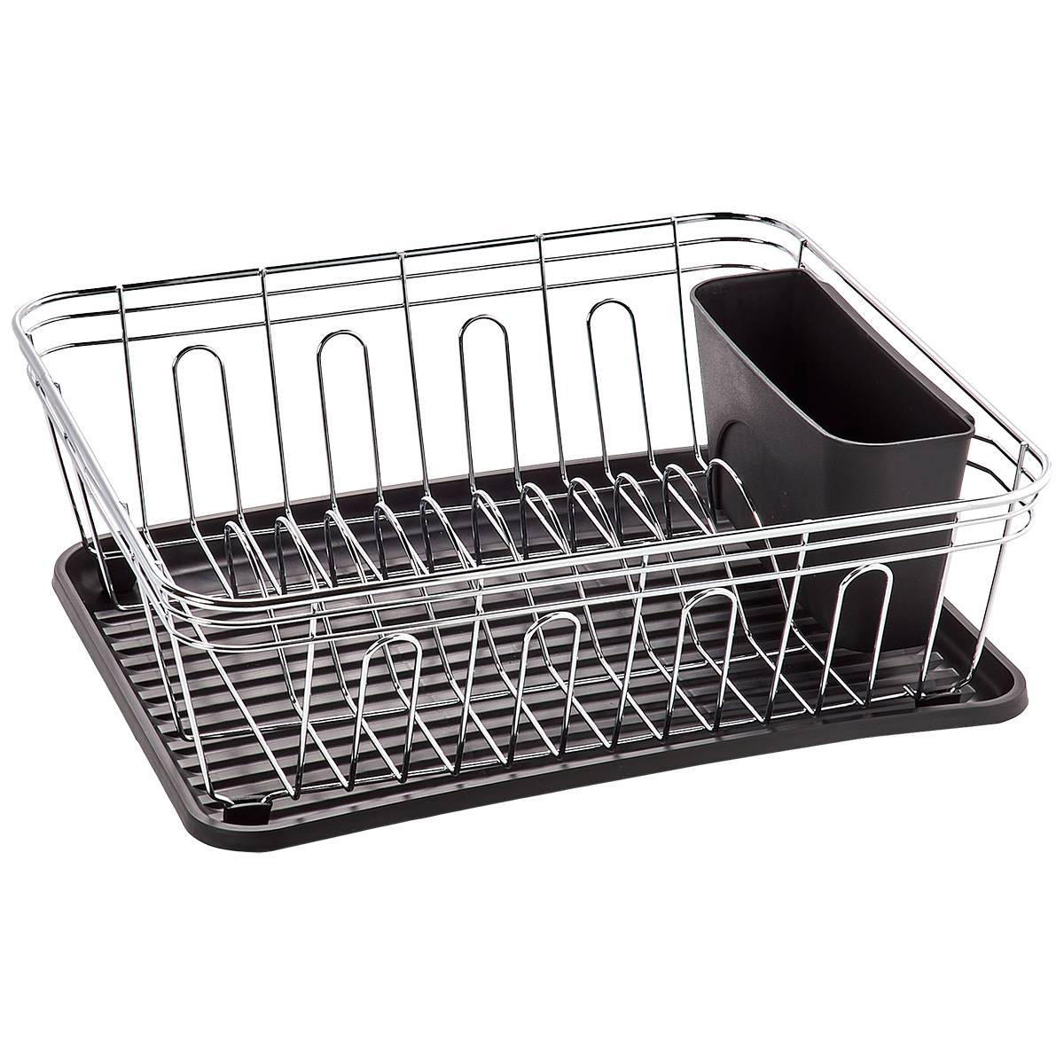 Click here for Gourmet Kitchen Charcoal/Black Metal Wire Dish Rac... prices