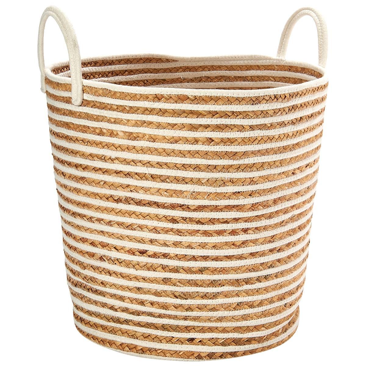 Click here for Heritage Medium White Stripe Rope Hyacinth Hamper prices