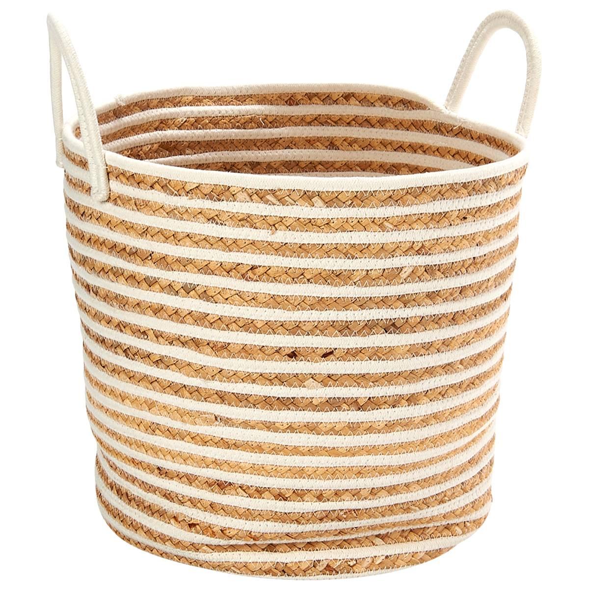 Click here for Heritage Small White Stripe Rope Hyacinth Hamper prices