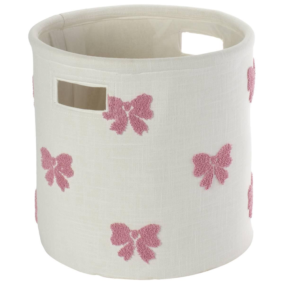 Click here for Heritage Small Round Embroidered Bow Basket prices