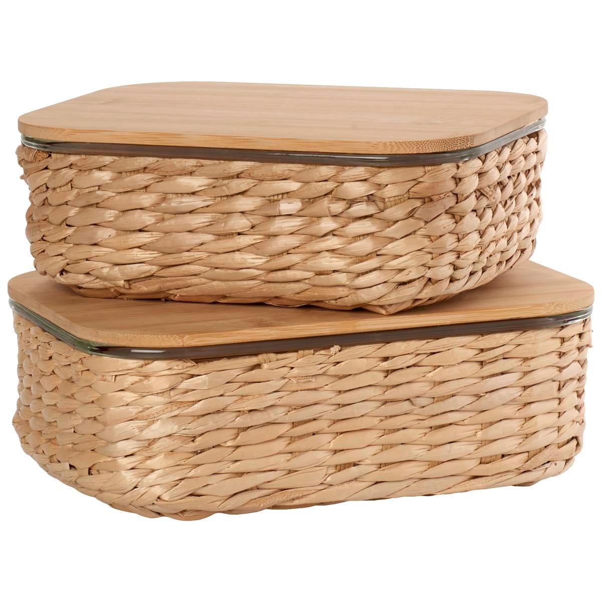 Click here for Gourmet Kitchen Rush Bamboo Rectangle Glass Storag... prices