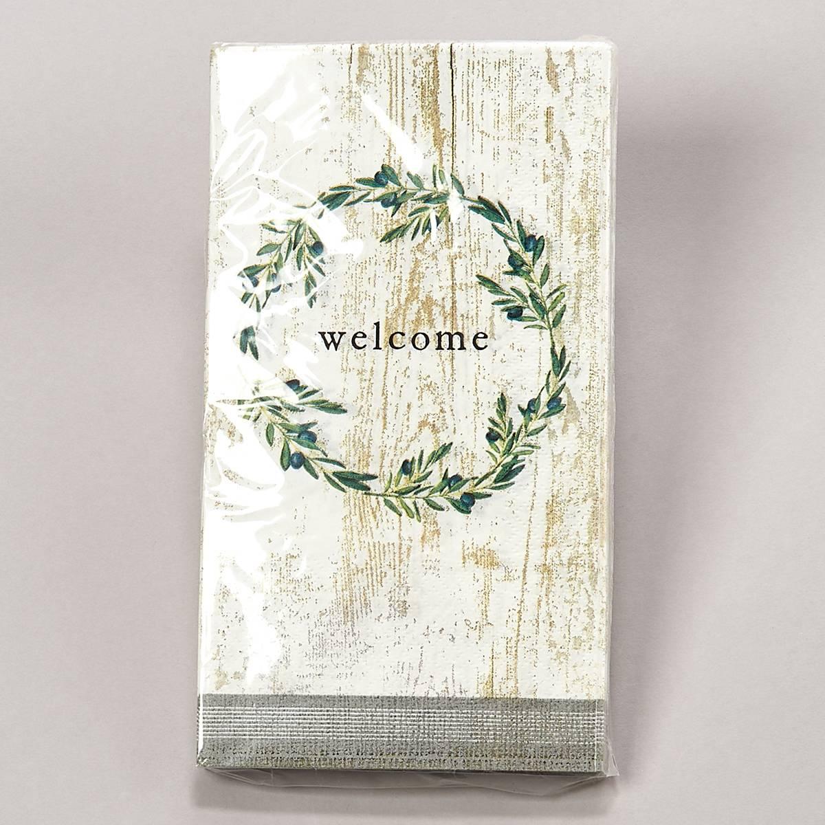 Click here for Welcome Guest Wreath Dinner Napkins - 16 Count prices