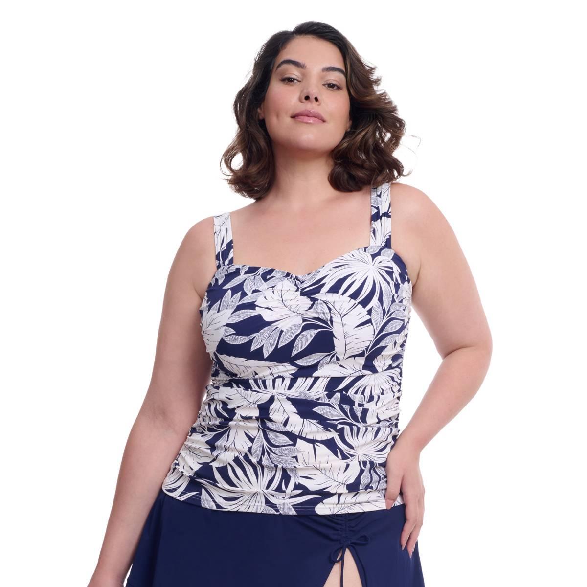 Click here for Plus Size Profile by Gottex Tropical Leaf Tankini... prices