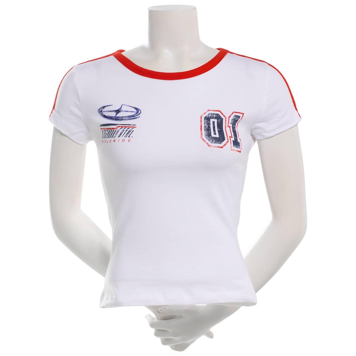 Click here for Juniors Derek Heart Short Sleeve Graphic Ringer Te... prices
