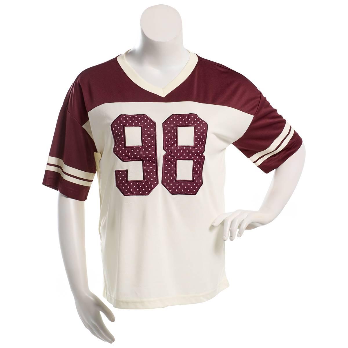 Click here for Juniors Derek Heart Mesh Oversized Boxy Football T... prices