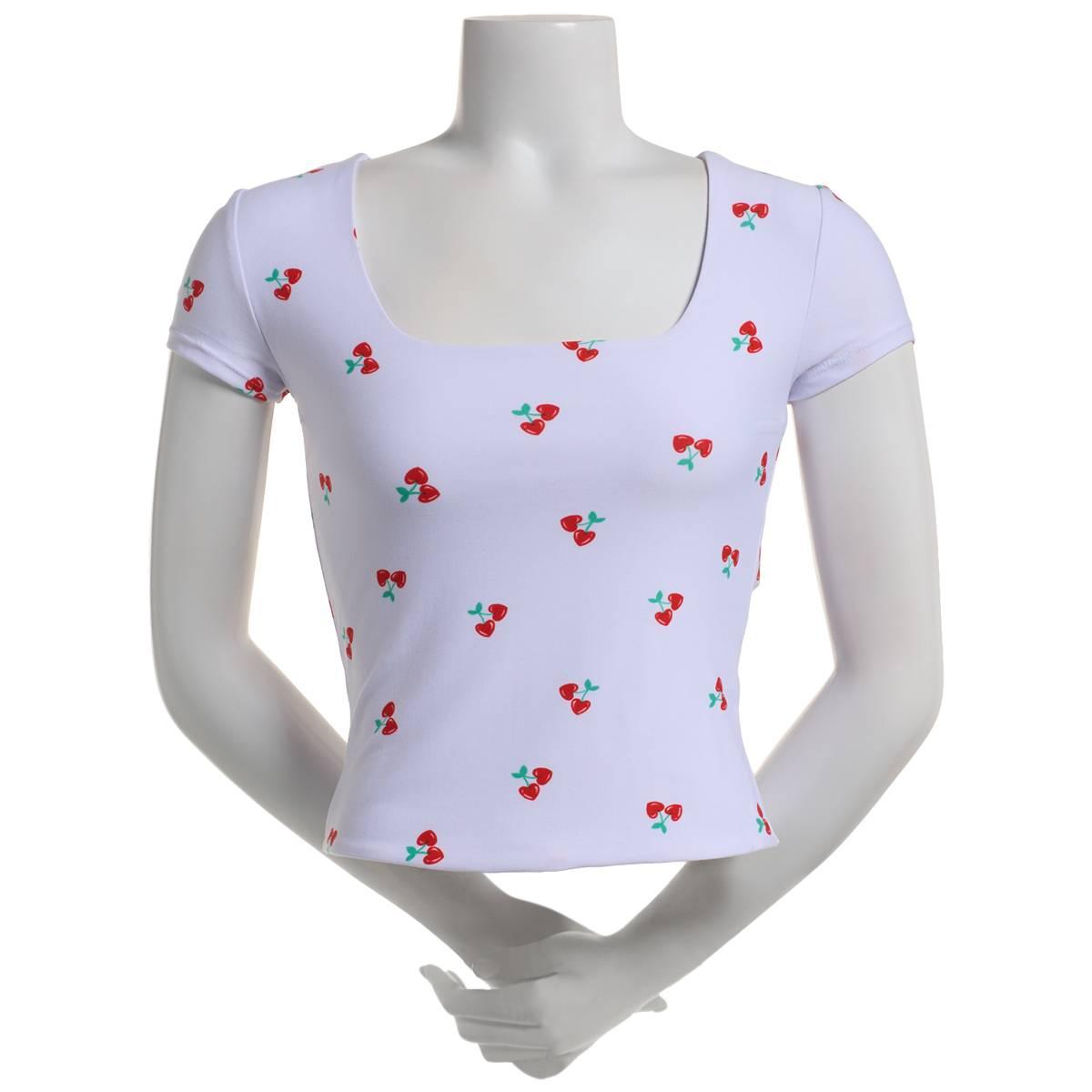 Click here for Juniors Derek Heart Double Layer Square Neck Cherr... prices