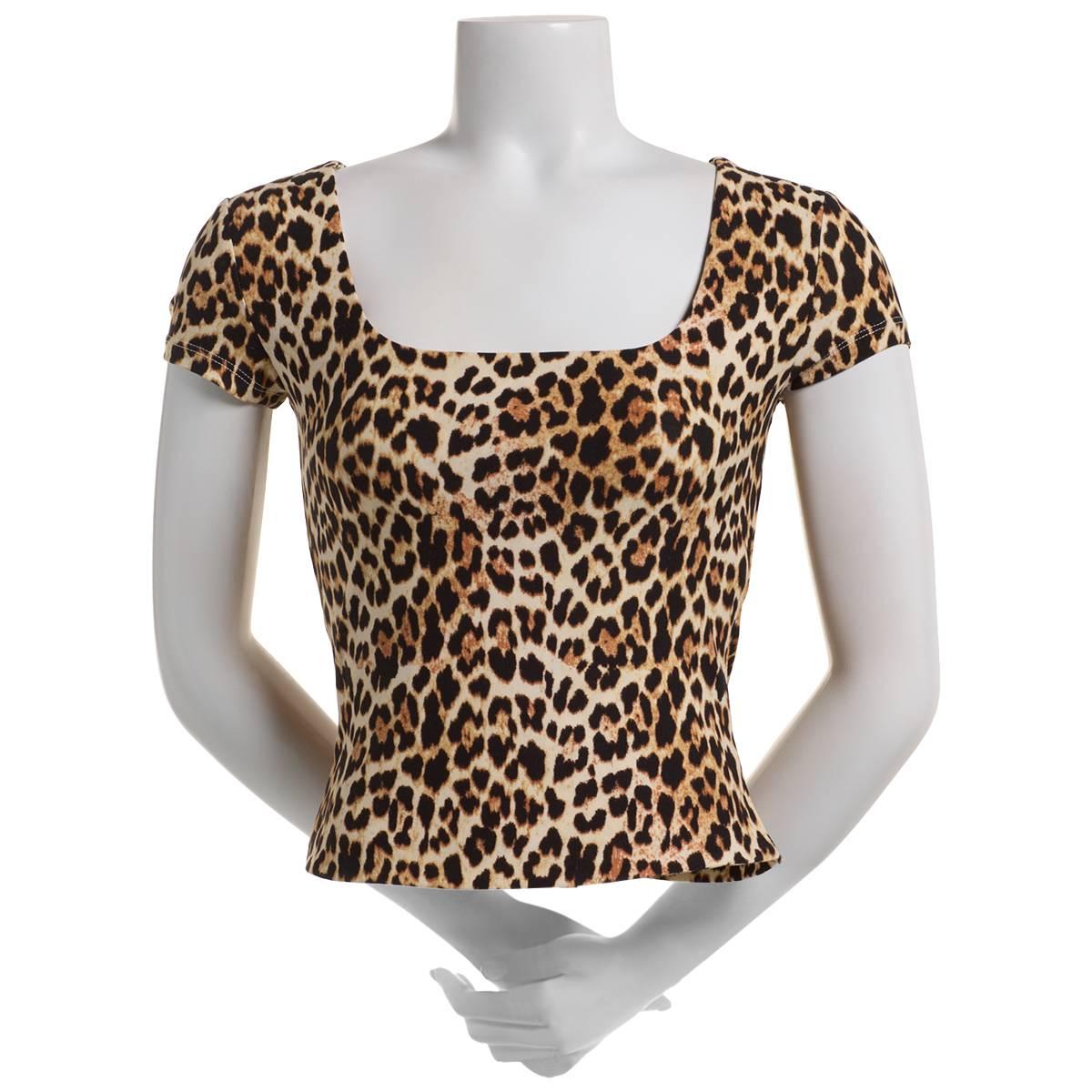 Click here for Juniors Derek Heart Double Layer Square Neck Leopa... prices