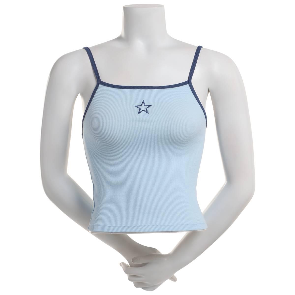 Click here for Juniors Derek Heart Ribbed Embroidered Star Tank T... prices