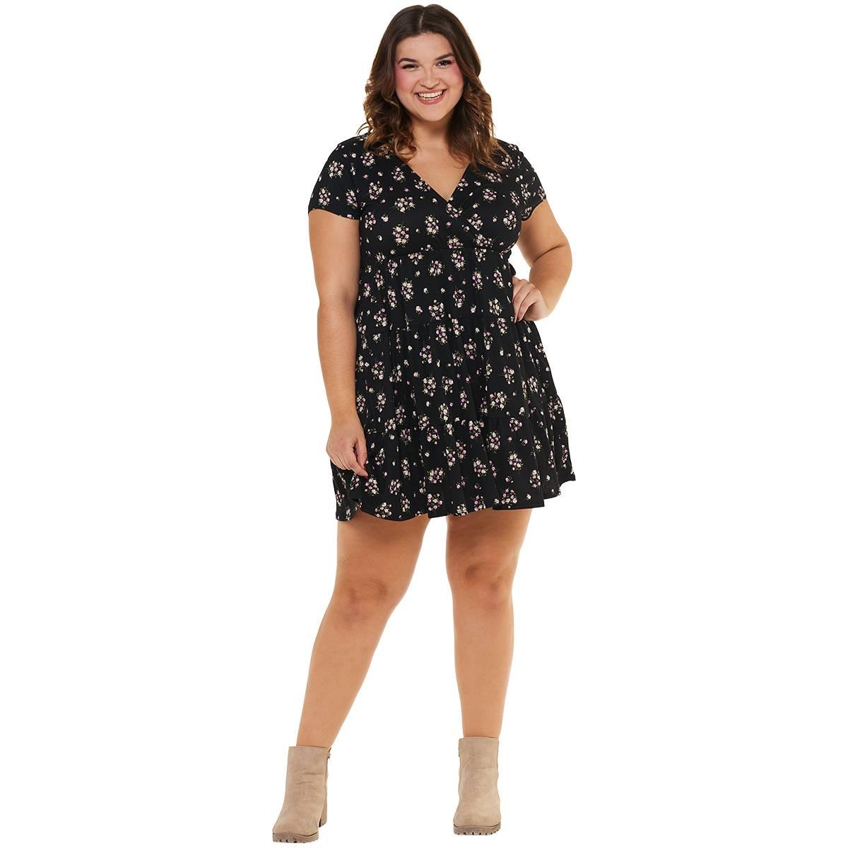 Click here for Juniors Plus Derek Heart Surplice A-Line Dress w/... prices