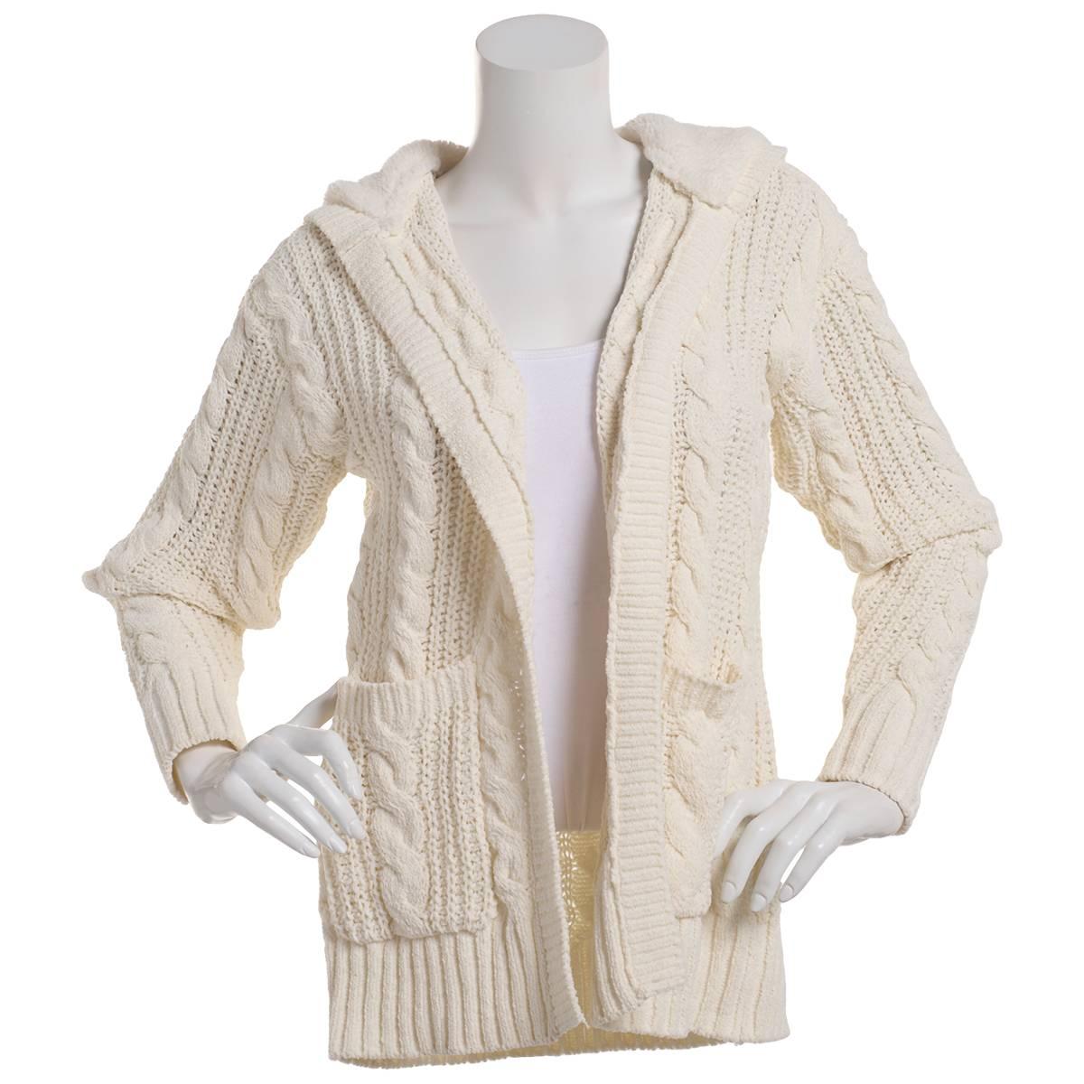 Click here for Juniors Derek Heart Chenille Sherpa Open Cardigan prices