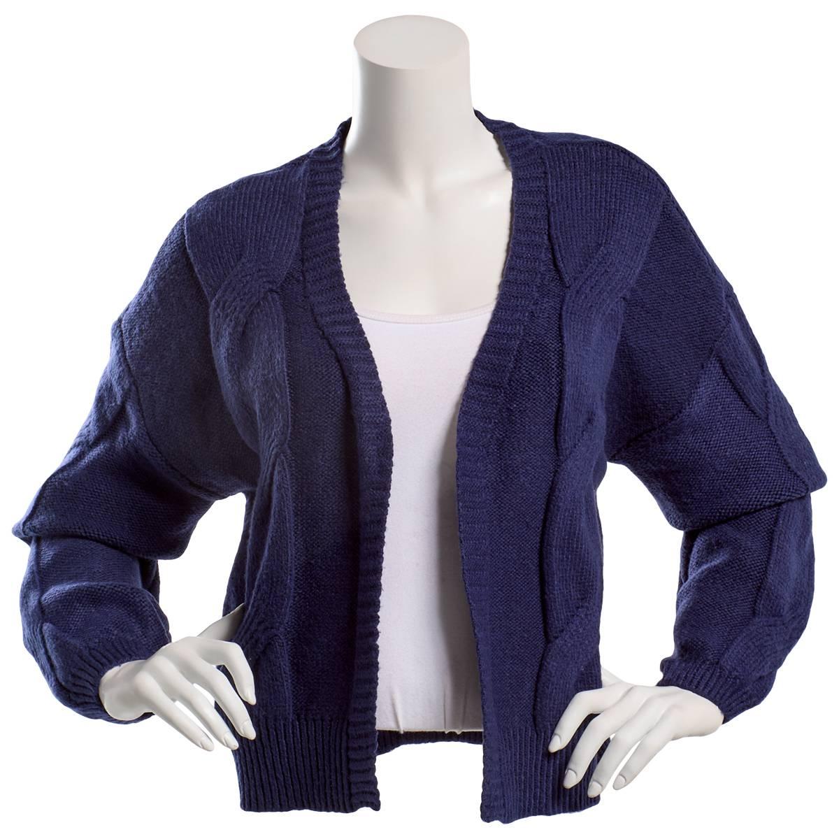 Click here for Juniors Derek Heart Cable Crop Open Front Cardigan prices