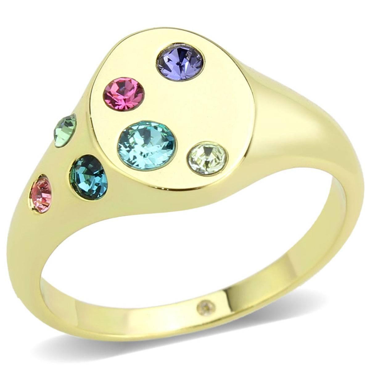 Click here for Ashley Cooper(tm) Gold Multi Color Stone Signet Ri... prices