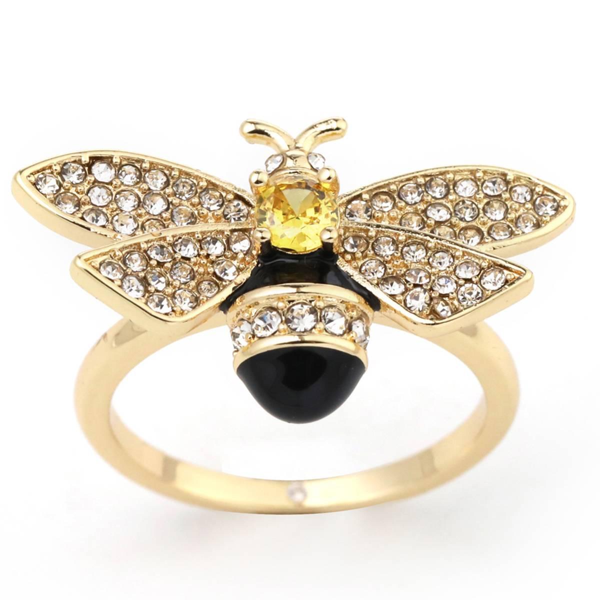 Click here for Ashley Cooper(tm) Gold-Tone Pave Bee Motif Ring prices