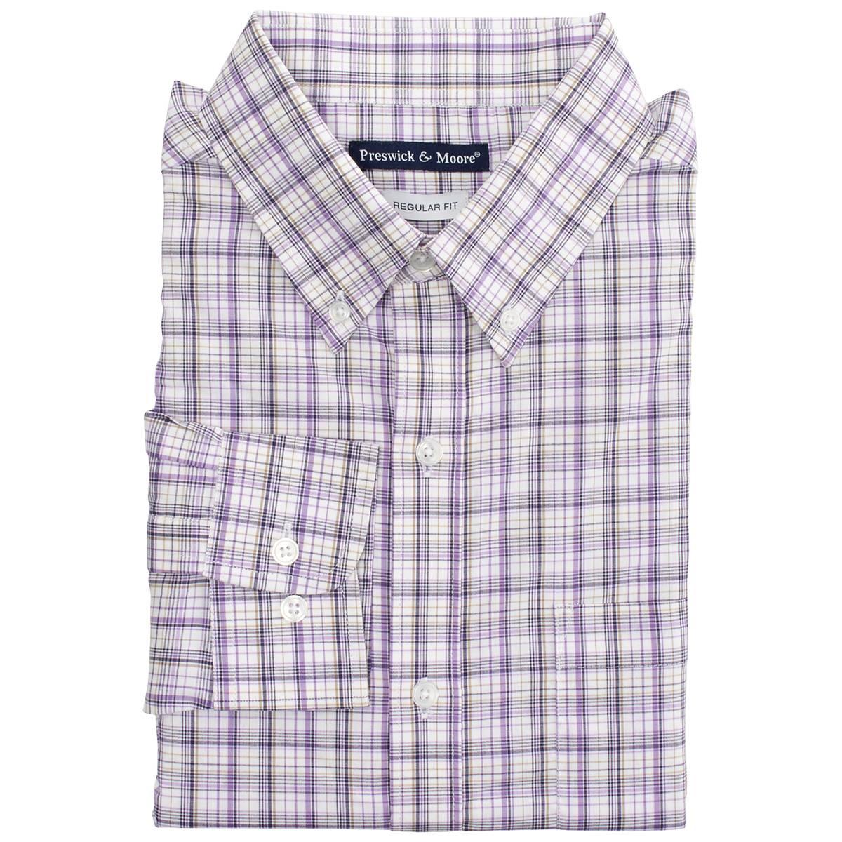 Click here for Mens Preswick & Moore(R) Regular Fit Plaid Dress S... prices