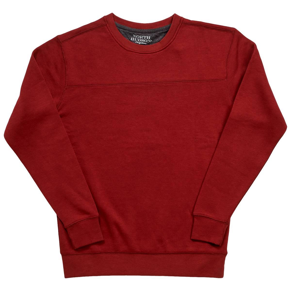 Click here for Mens North Hudson Crew Neck Pieced Solid Long Slee... prices