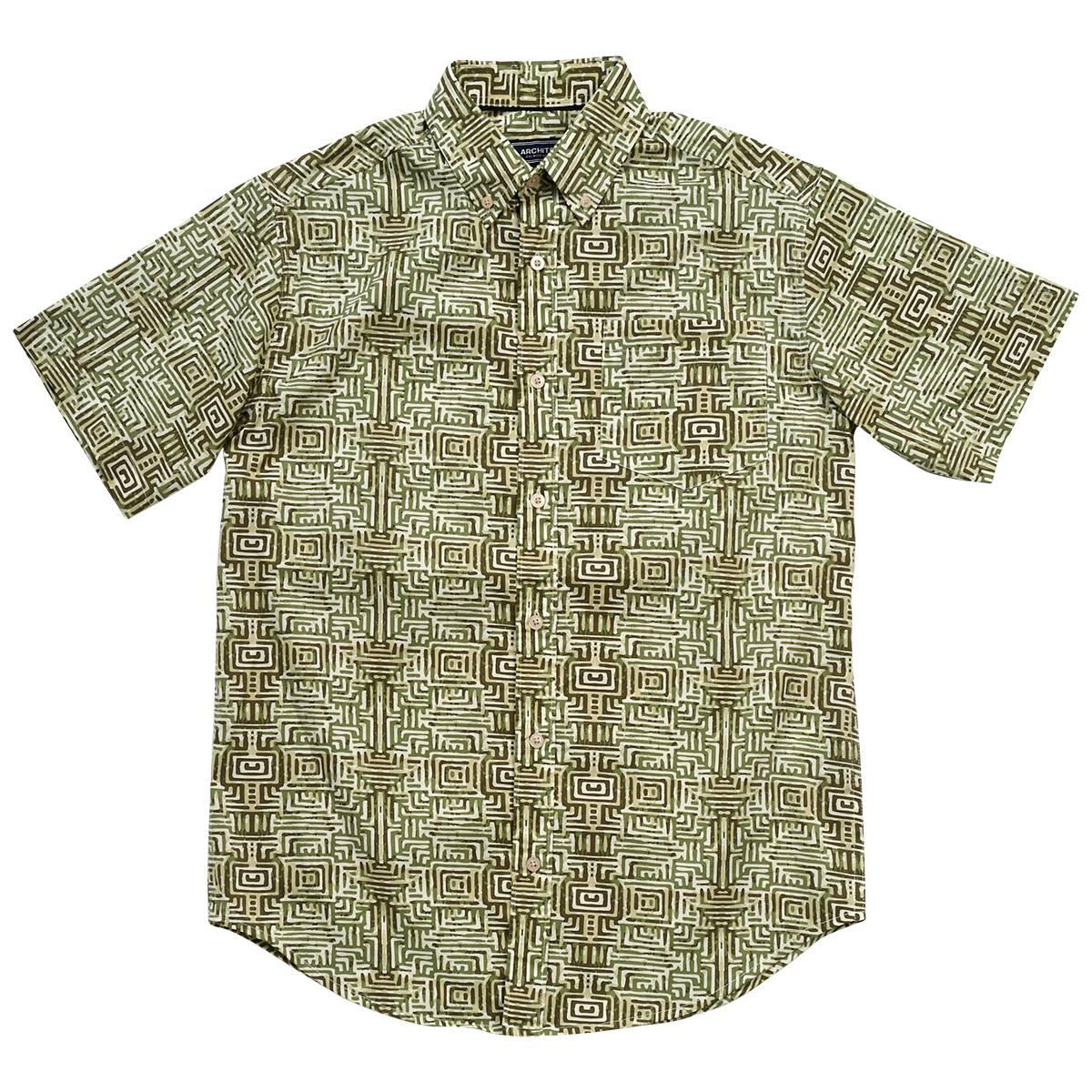 Click here for Mens Architect(R) Geometric Button Down Shirt - Da... prices