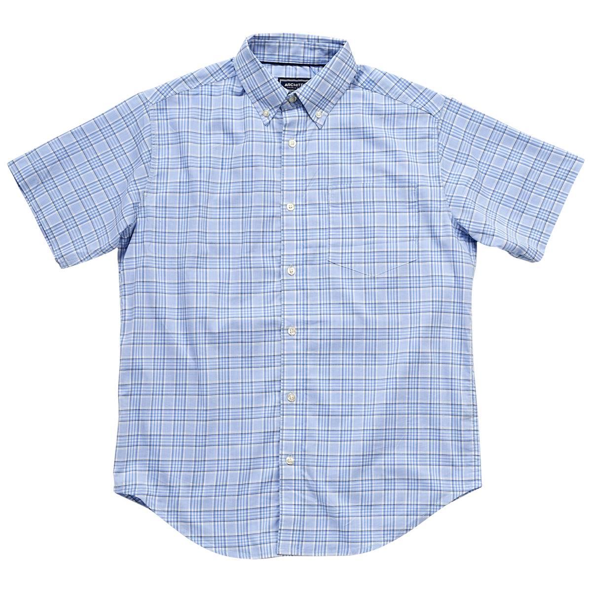 Mens Architect(R) Plaid Weekender Button Down Shirt - Chambray Blue
