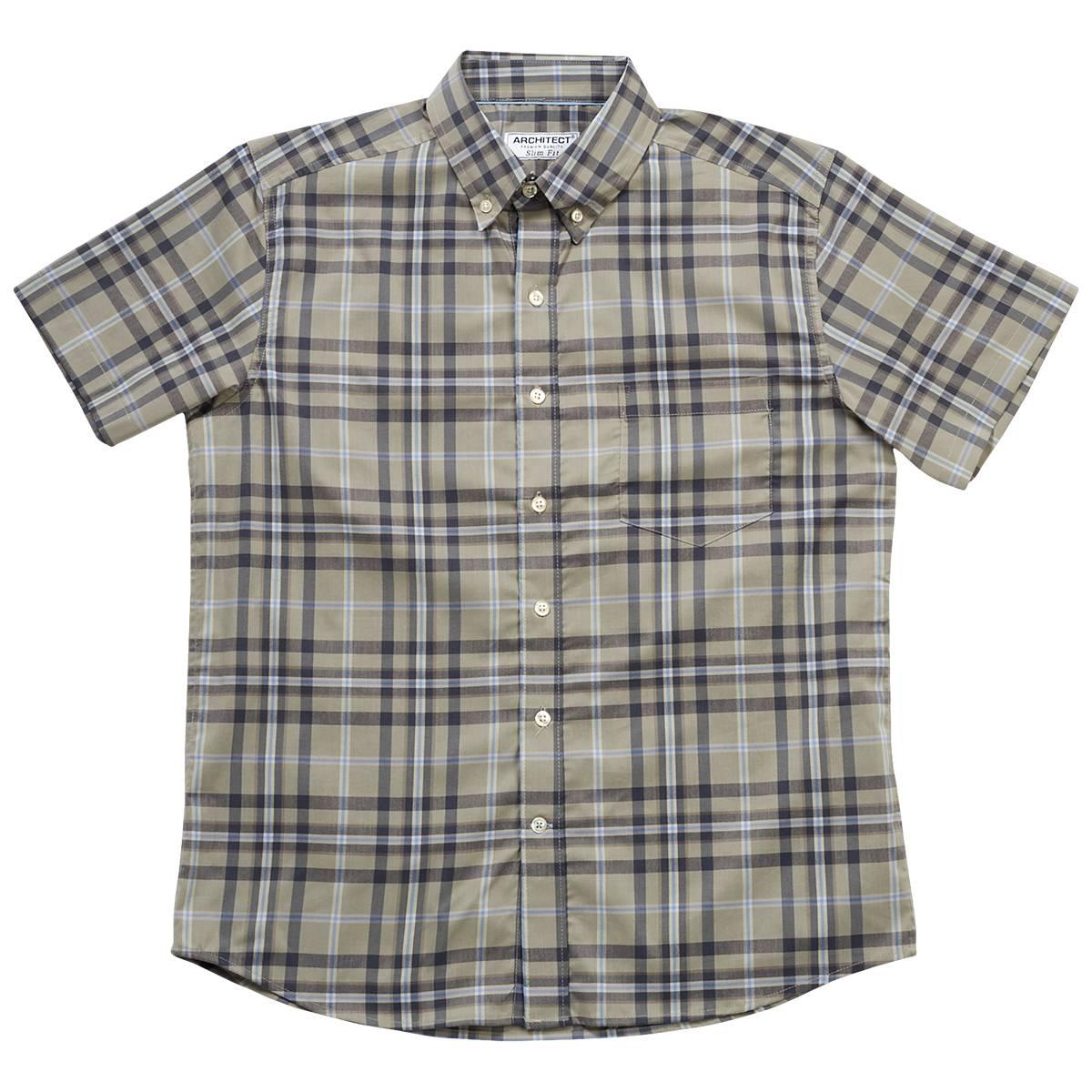 Click here for Mens Architect(R) Slim Fit Plaid Button Down Shirt... prices