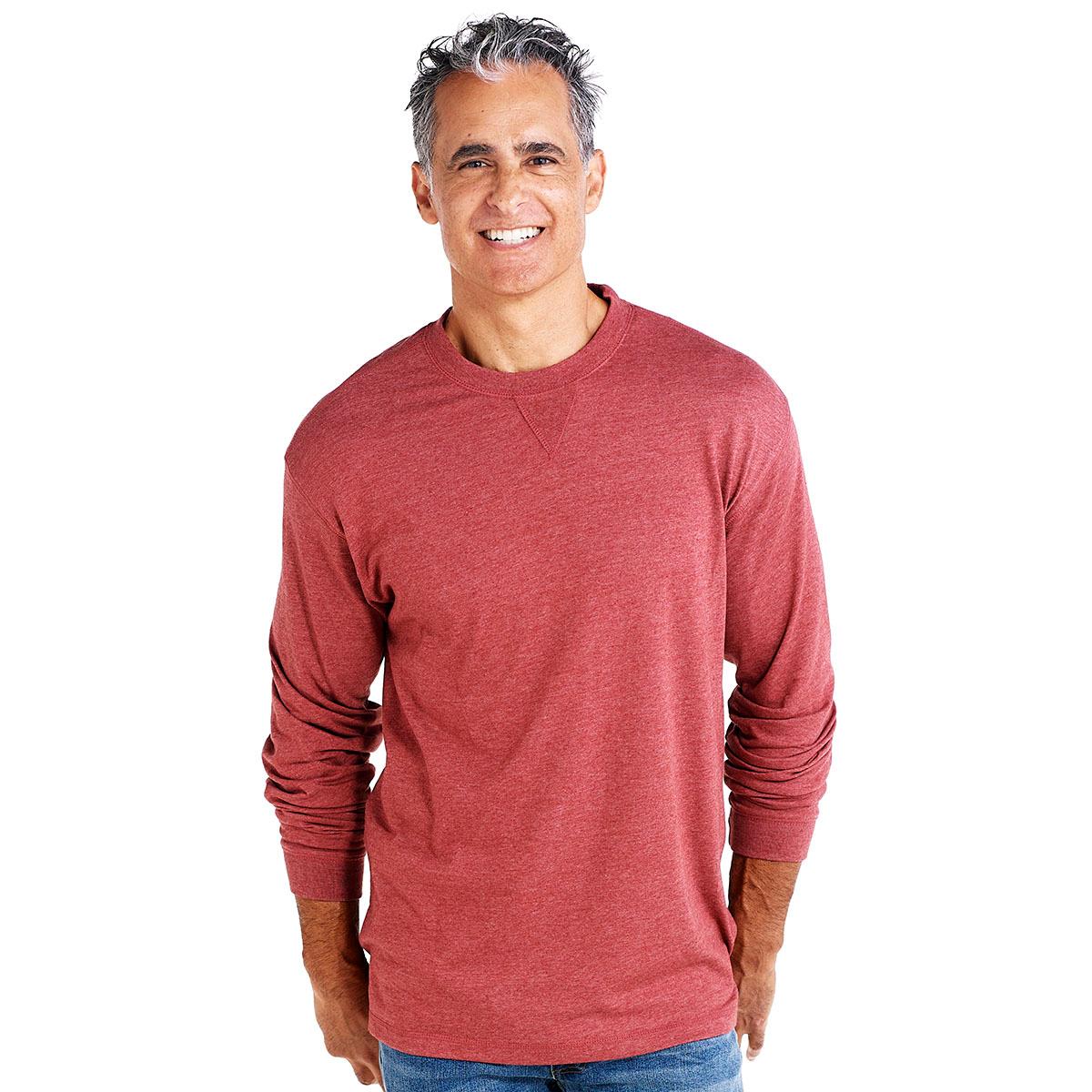 Click here for Mens Architect(R) Crew Neck V-Notch Solid Long Sle... prices