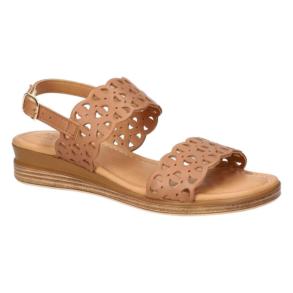 Bella Vita Womens Zoe-Italy Wedge Sandals - Stone Suede Leather