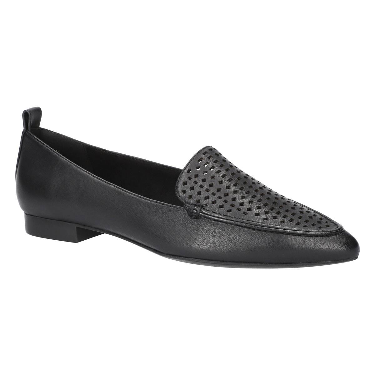 Bella Vita Womens Alessi Perf Pointed Toe Flats - Dark Tan Leather