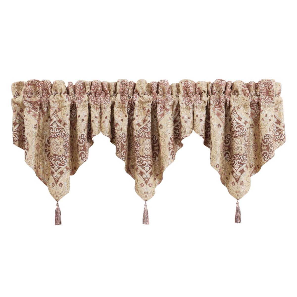 J Queen New York Weston Window Ascot Valance  21 x 40 - Terracotta