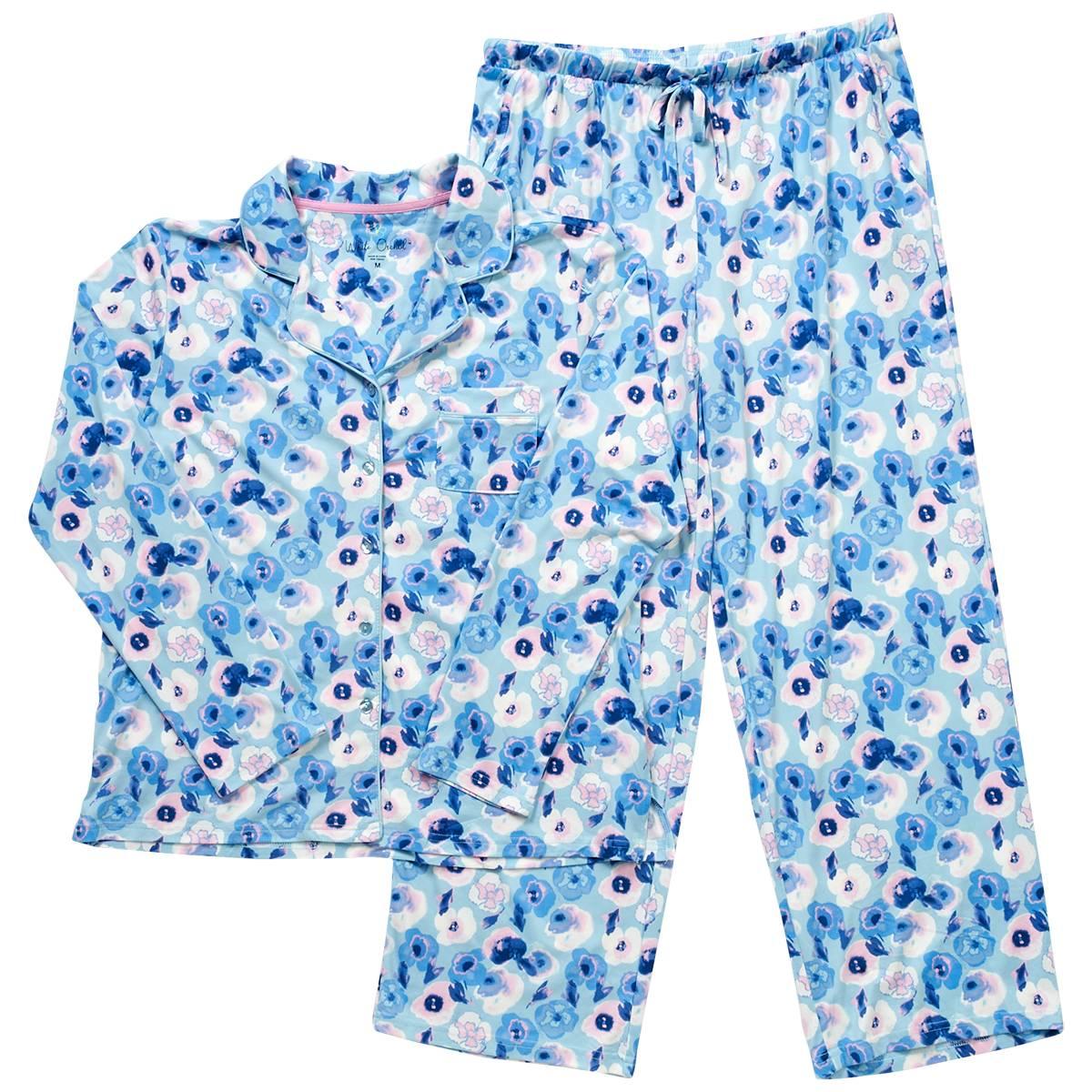 Click here for Petite White Orchid Watercolor Floral Pajama Set prices