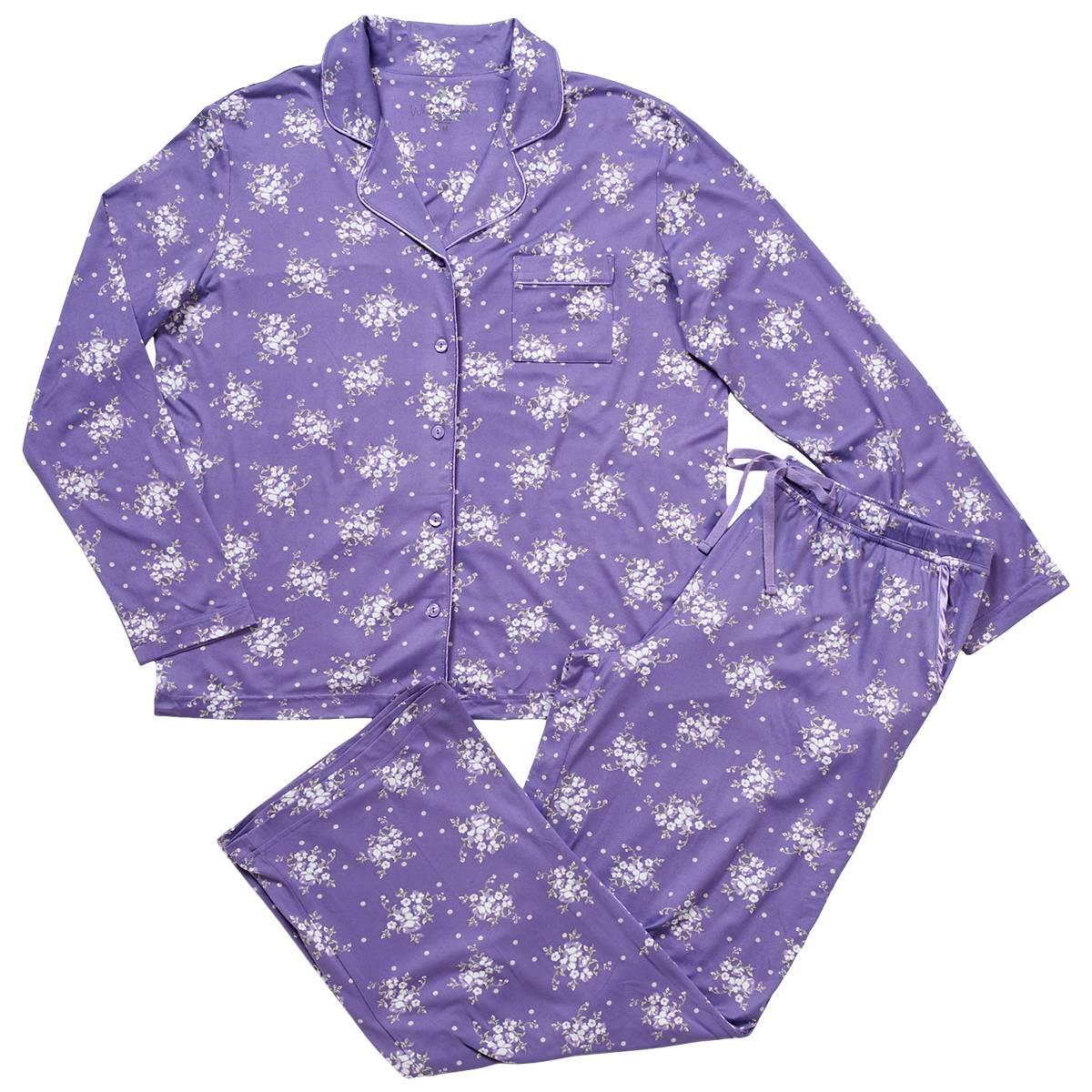 Click here for Womens White Orchid Cloud Knit Notch Floral Pajama... prices