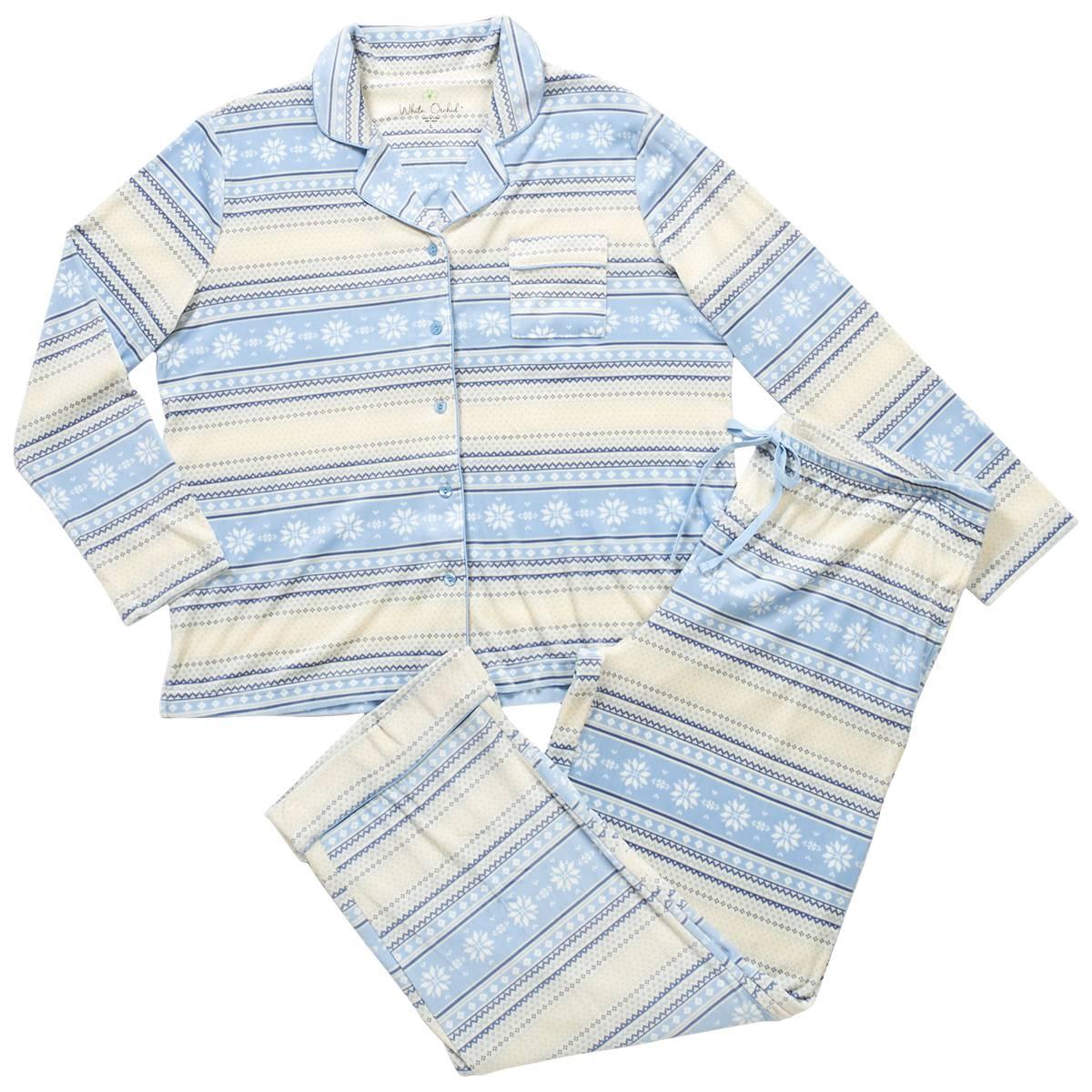 Click here for Womens White Orchid Fair Isle Notch Collar Pajama... prices
