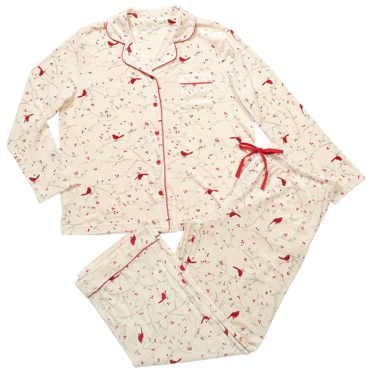 Click here for Womens White Orchid Cardinal Notch Collar Pajama S... prices