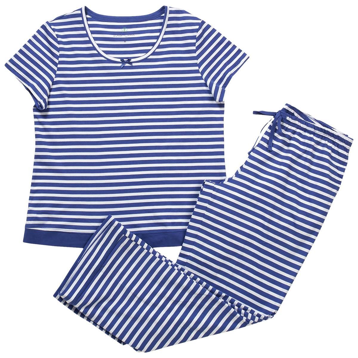 Click here for Plus Size White Orchid Denim Stripe Short Sleeve P... prices