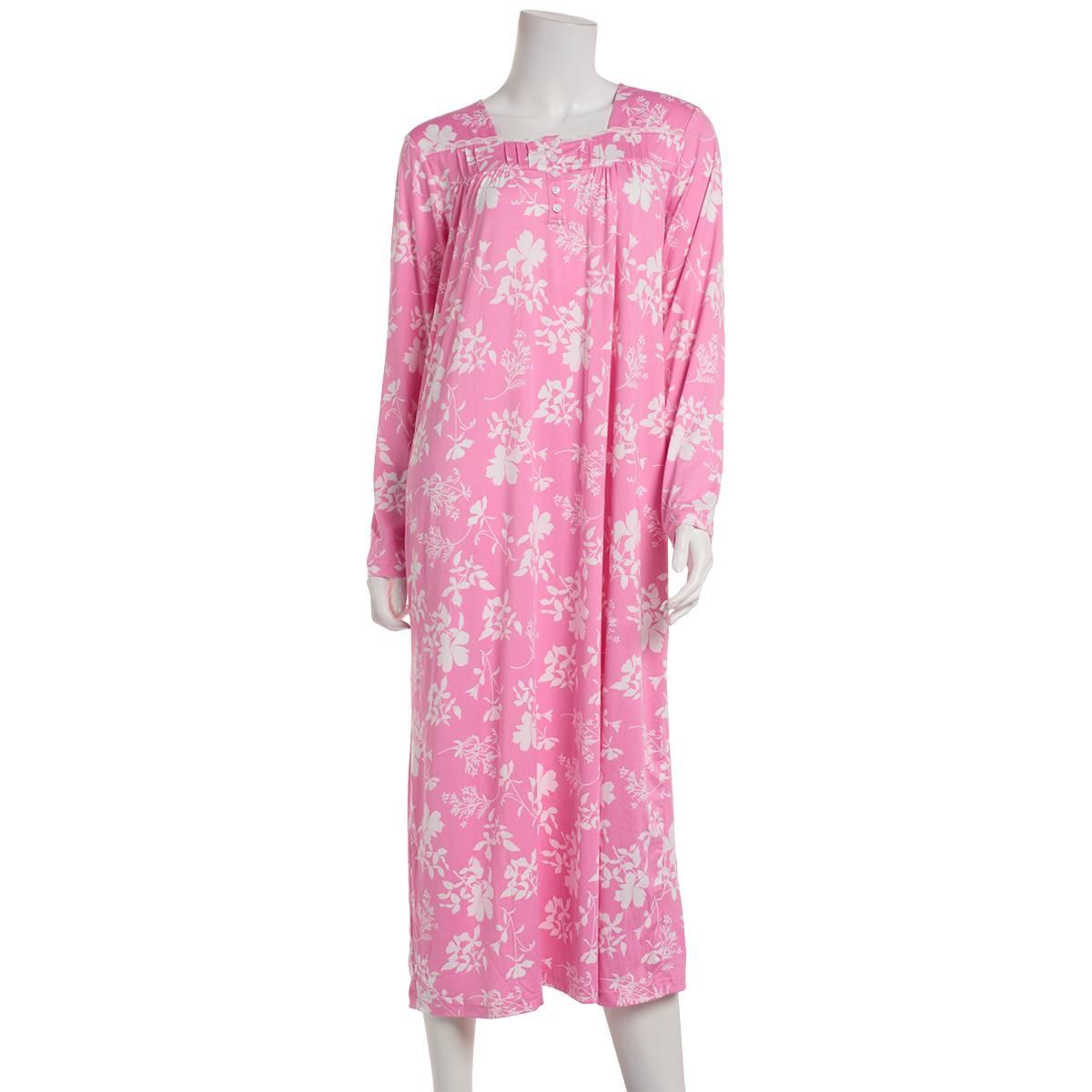Click here for Womens White Orchid Long Sleeve Floral Henley Nigh... prices