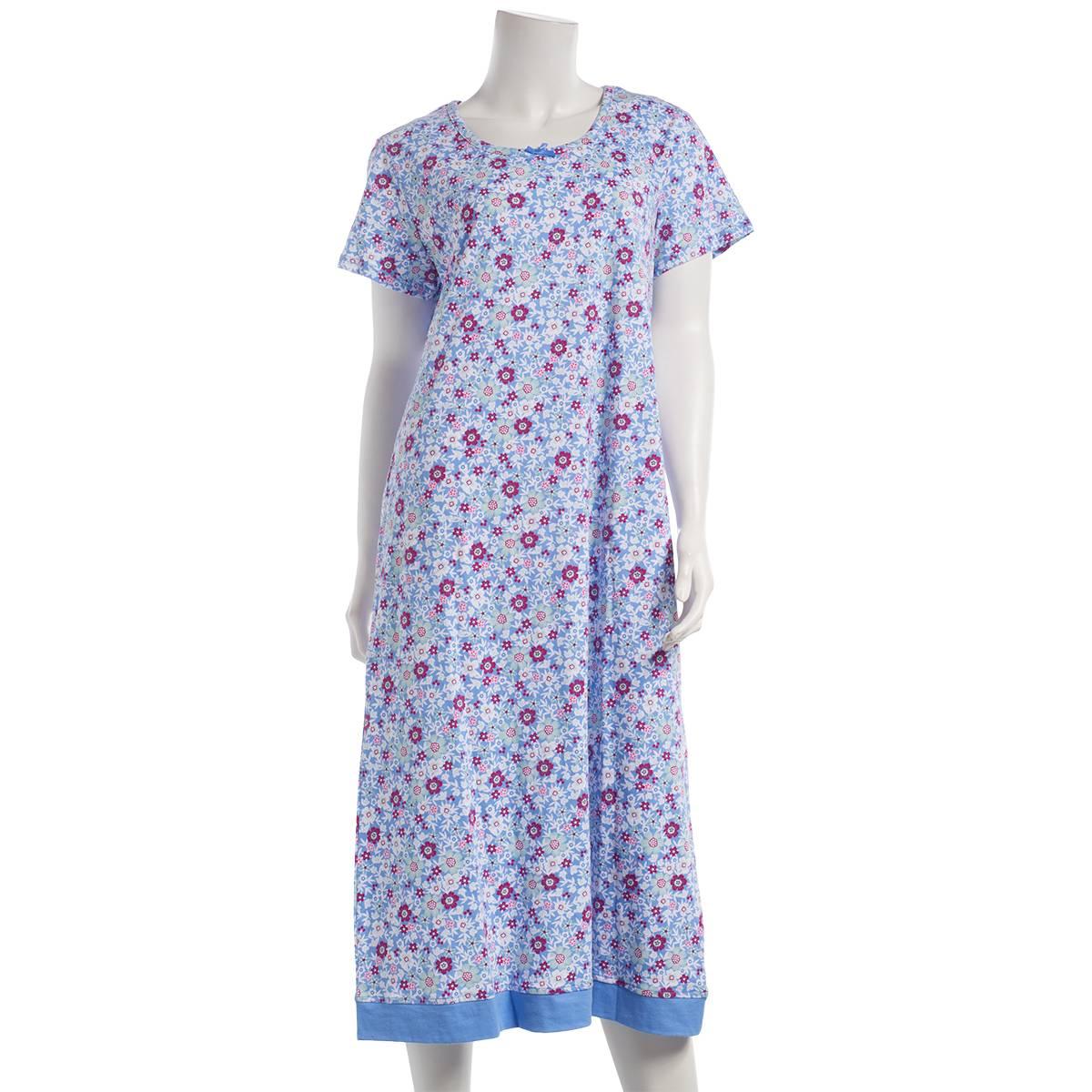 Click here for Womens White Orchid Floral Banded Bottom Nightgown prices