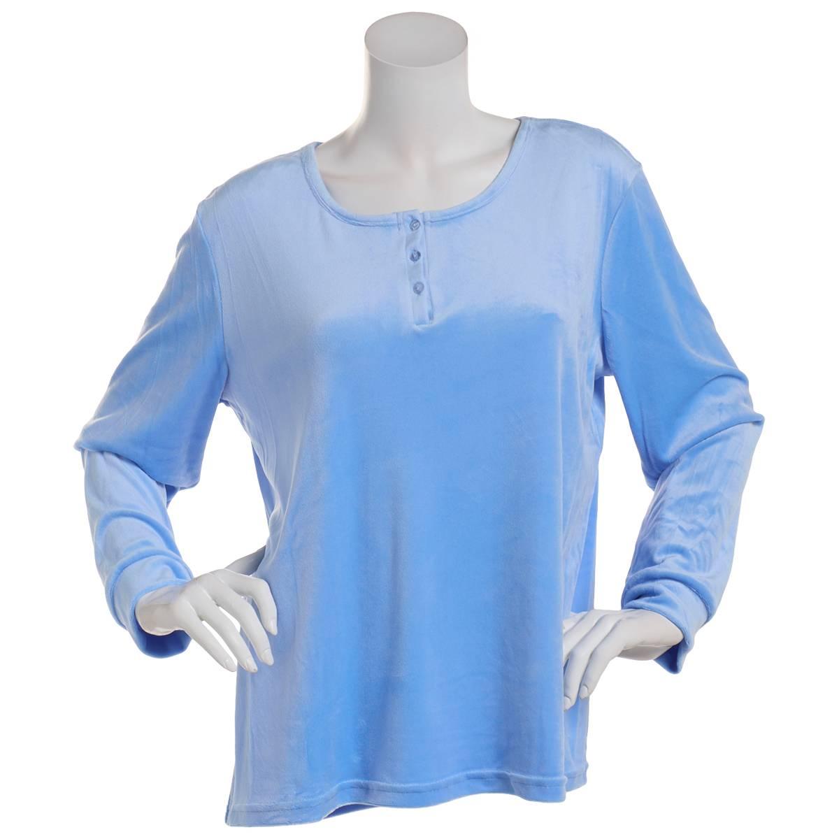 Click here for Petite Muk Luks(R) Long Sleeve Silky Velour Solid... prices