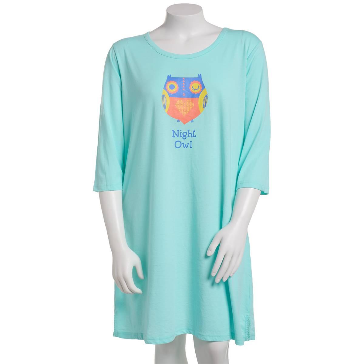 Click here for Plus Size Goodnight Kiss 3/4 Sleeve Night Owl Scre... prices