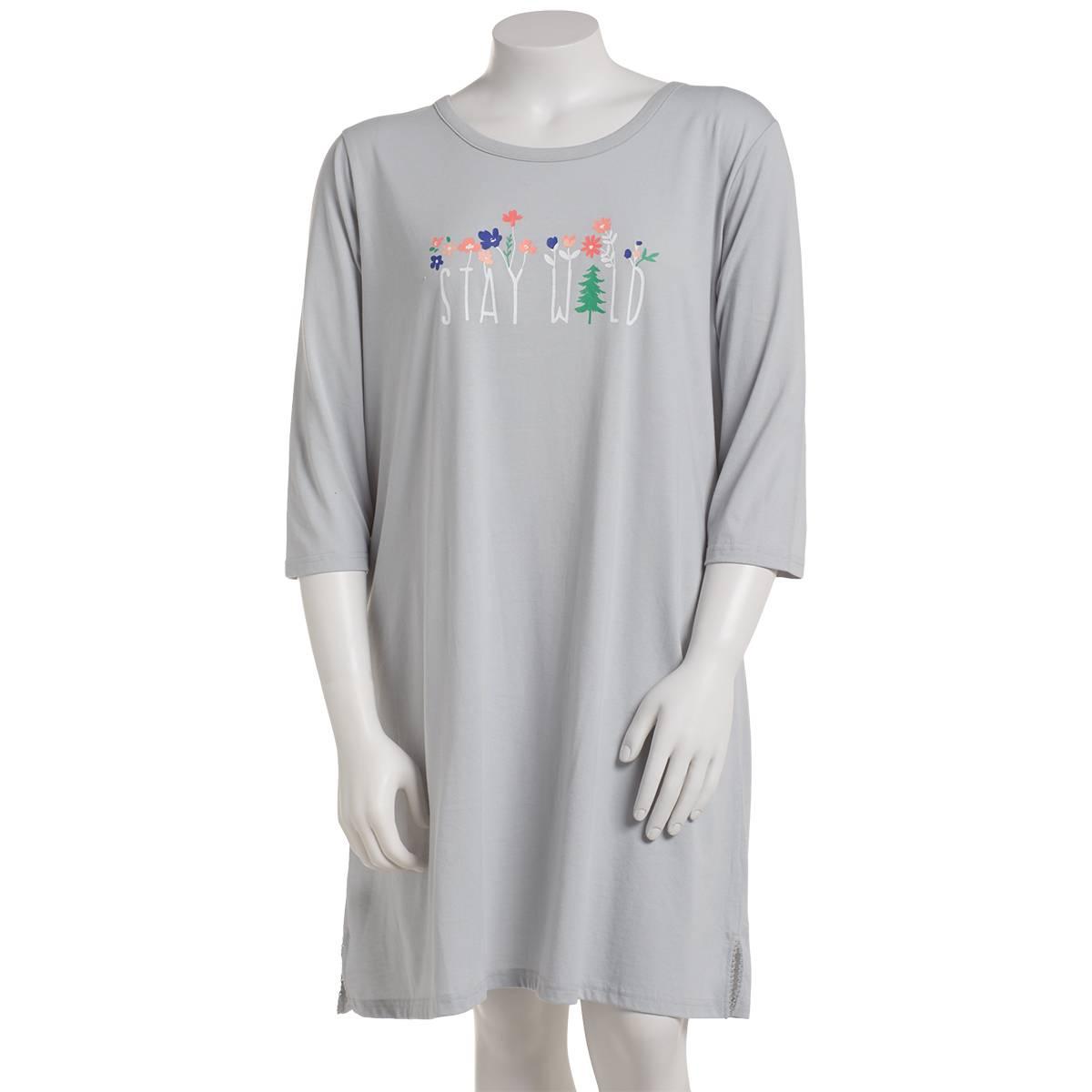 Click here for Plus Size Goodnight Kiss 3/4 Sleeve Stay Wild Nigh... prices