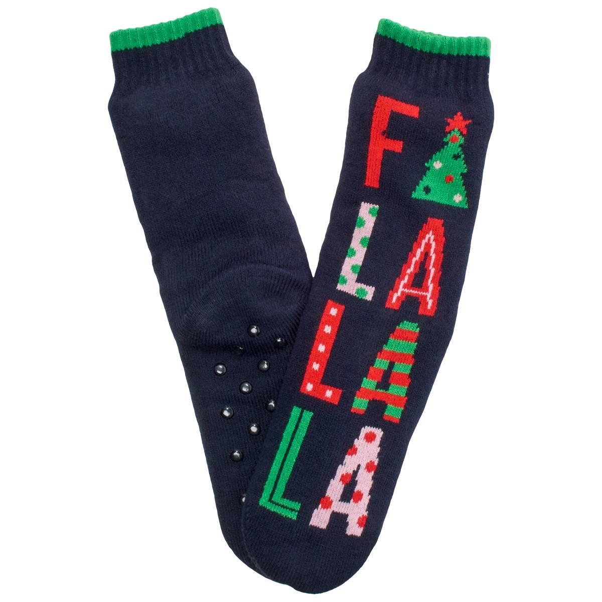 Click here for Womens Fuzzy Babba Christmas Fa La La La Cozy Slip... prices