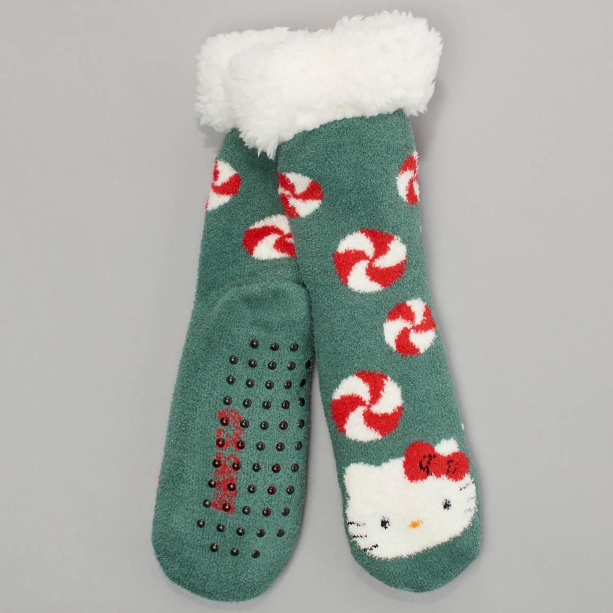 Womens Hello Kitty Peppermint Cozy Slipper Socks