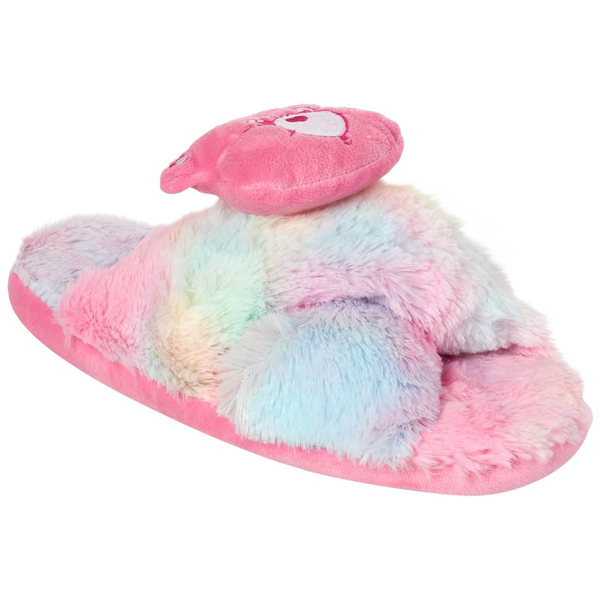 Click here for Womens Care Bears Faux Fur with  Plush Head Slippe... prices