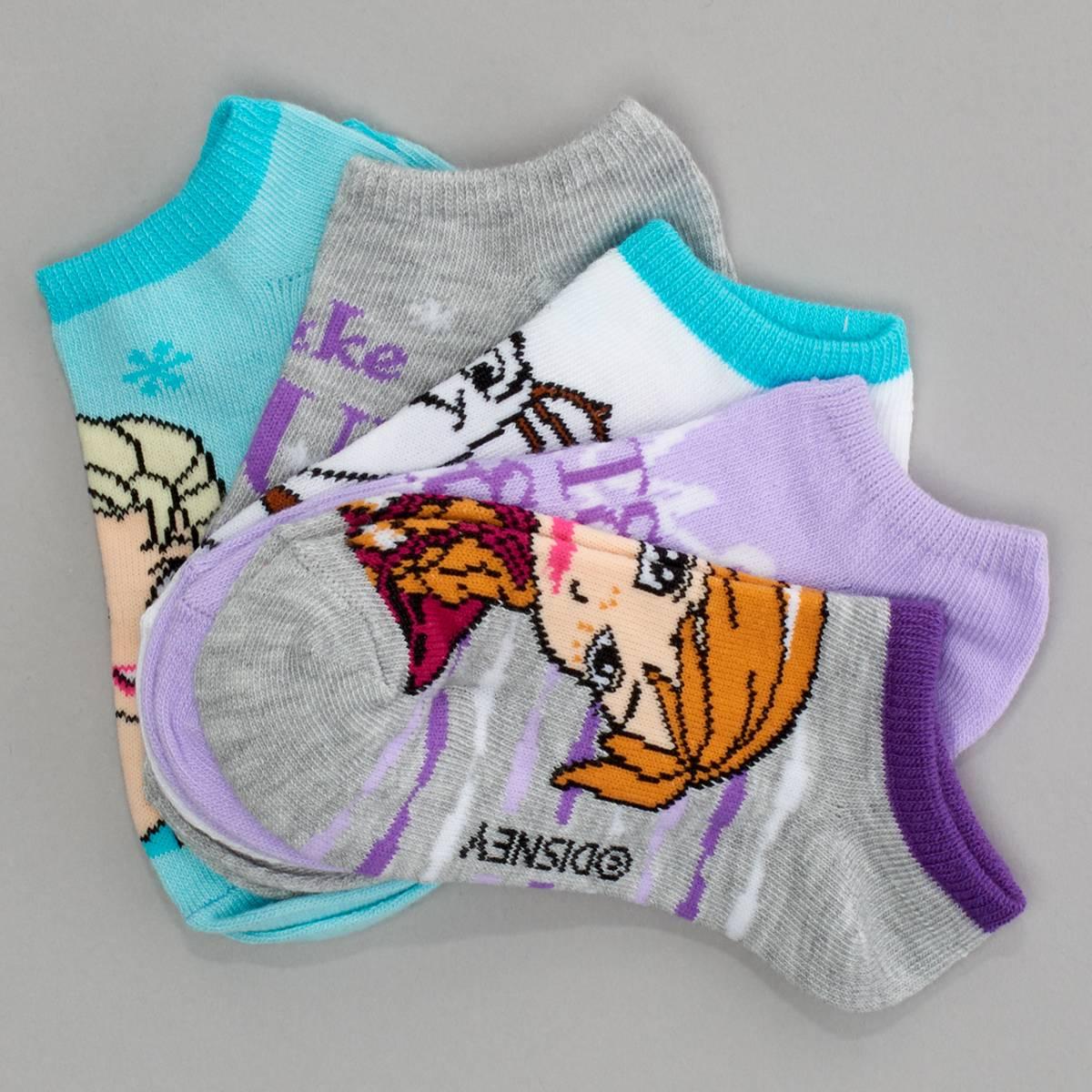 Click here for Girls Disney Frozen(c) 5pk. No Show Socks prices