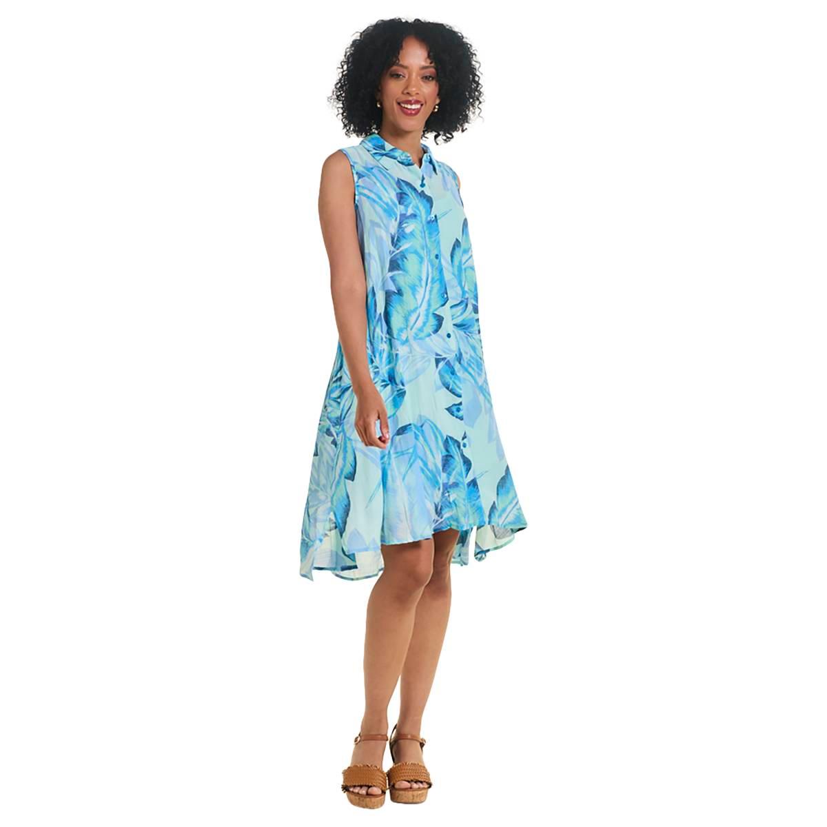 Click here for Womens Mlle Gabrielle Leaf Sleeveless Button Front... prices