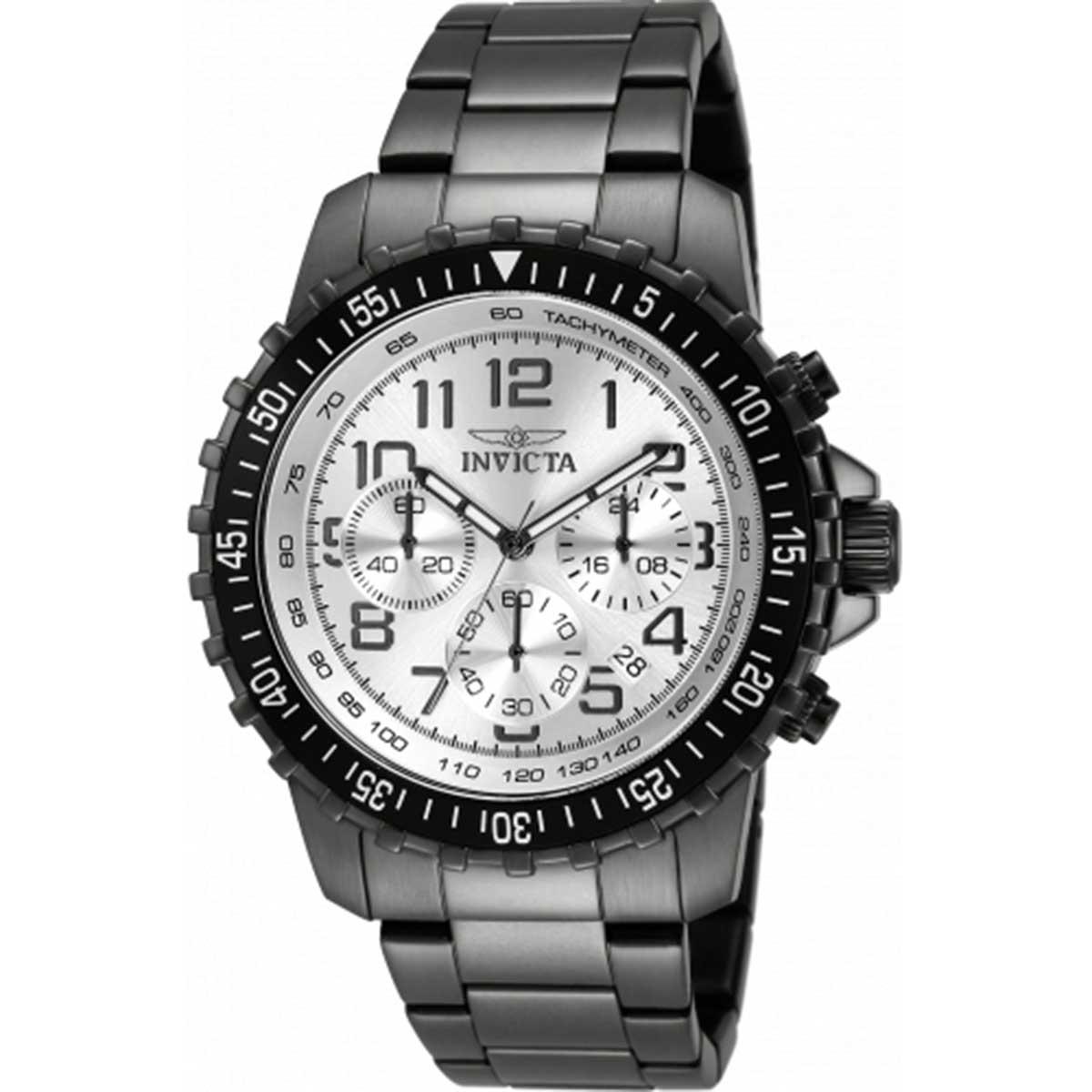 Invicta Mens 11370 Specialty Quartz Chronograph Silver Dial Watch - Grey