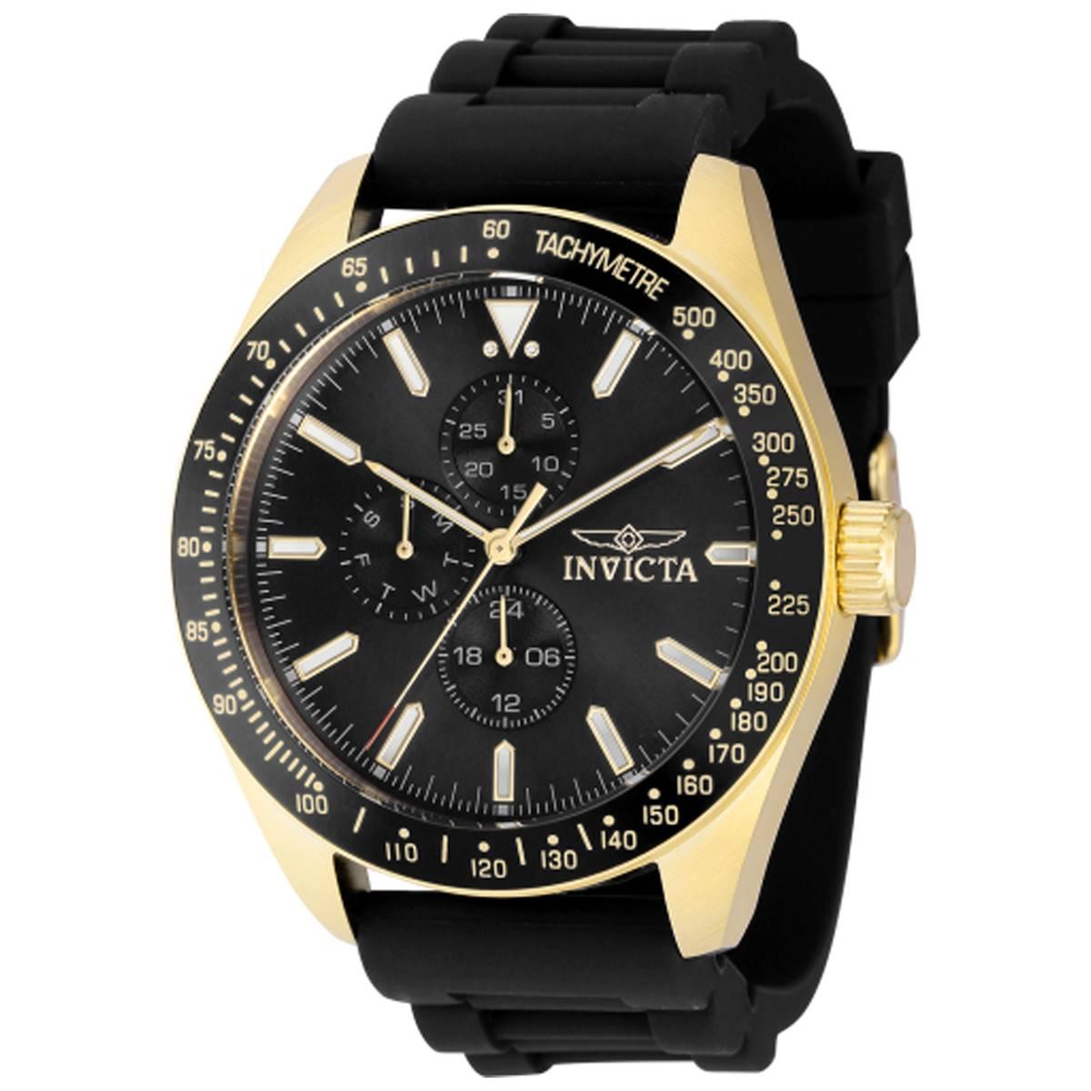 Click here for Mens Invicta Aviator Gold & Black Multi-Function W... prices