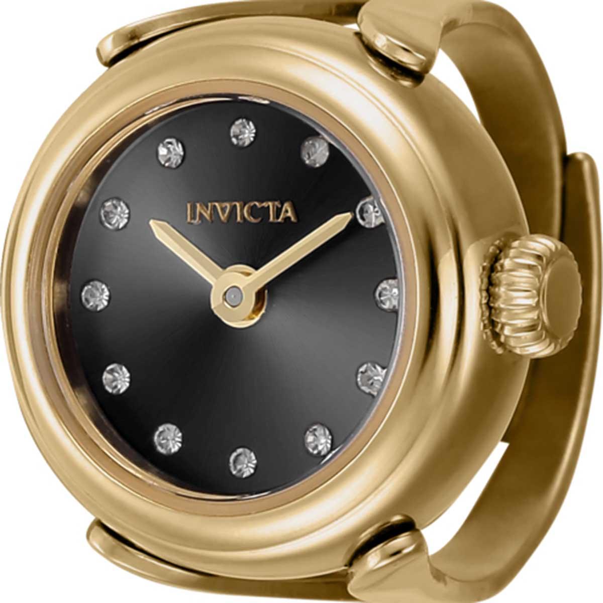 Click here for Womens Invicta Mini Angel Lady Black Dial Ring Wat... prices