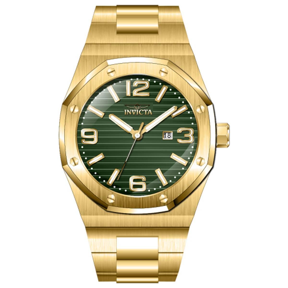 Click here for Mens Invicta Huracan Gold/Green Dial Quartz Watch... prices