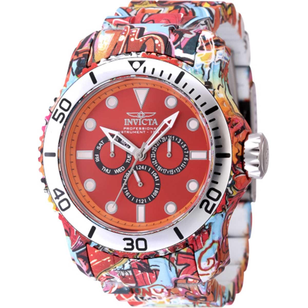 Click here for Mens Invicta Pro Diver Red Dial Quartz Watch - 478... prices